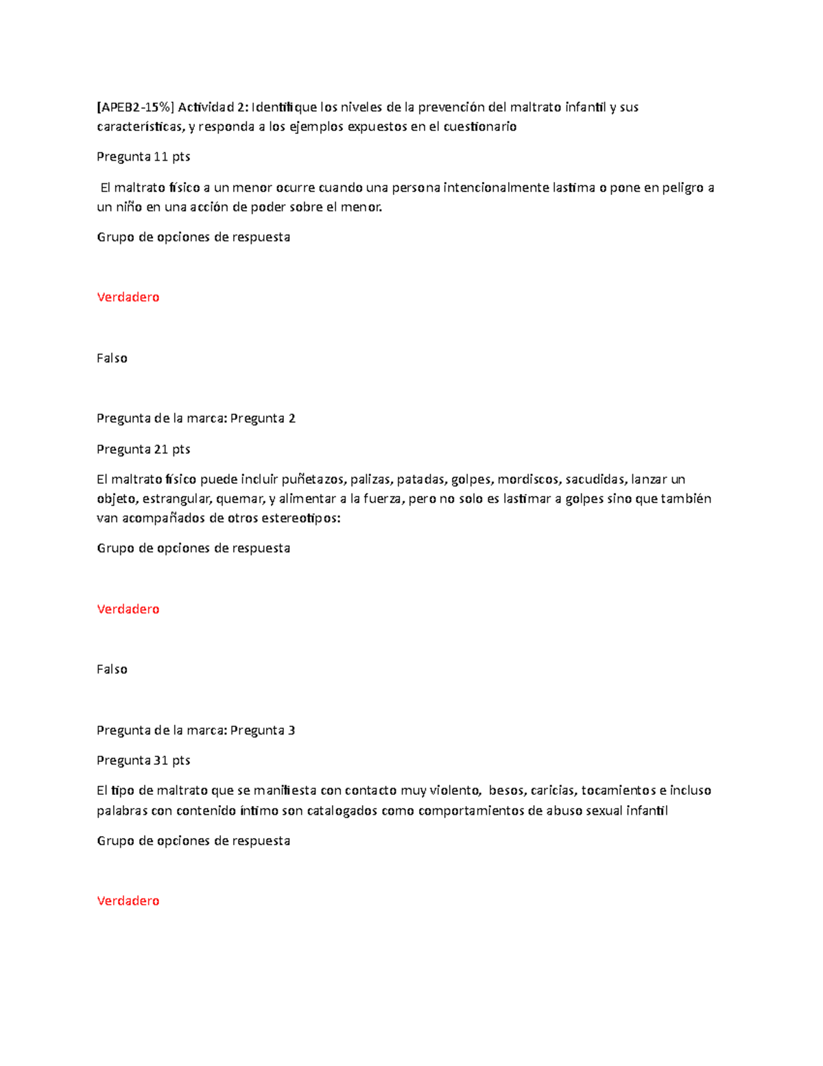 14 sem desarrollo afectivo - [APEB2-15%] Actividad 2: Identifique los niveles de la prevención ...