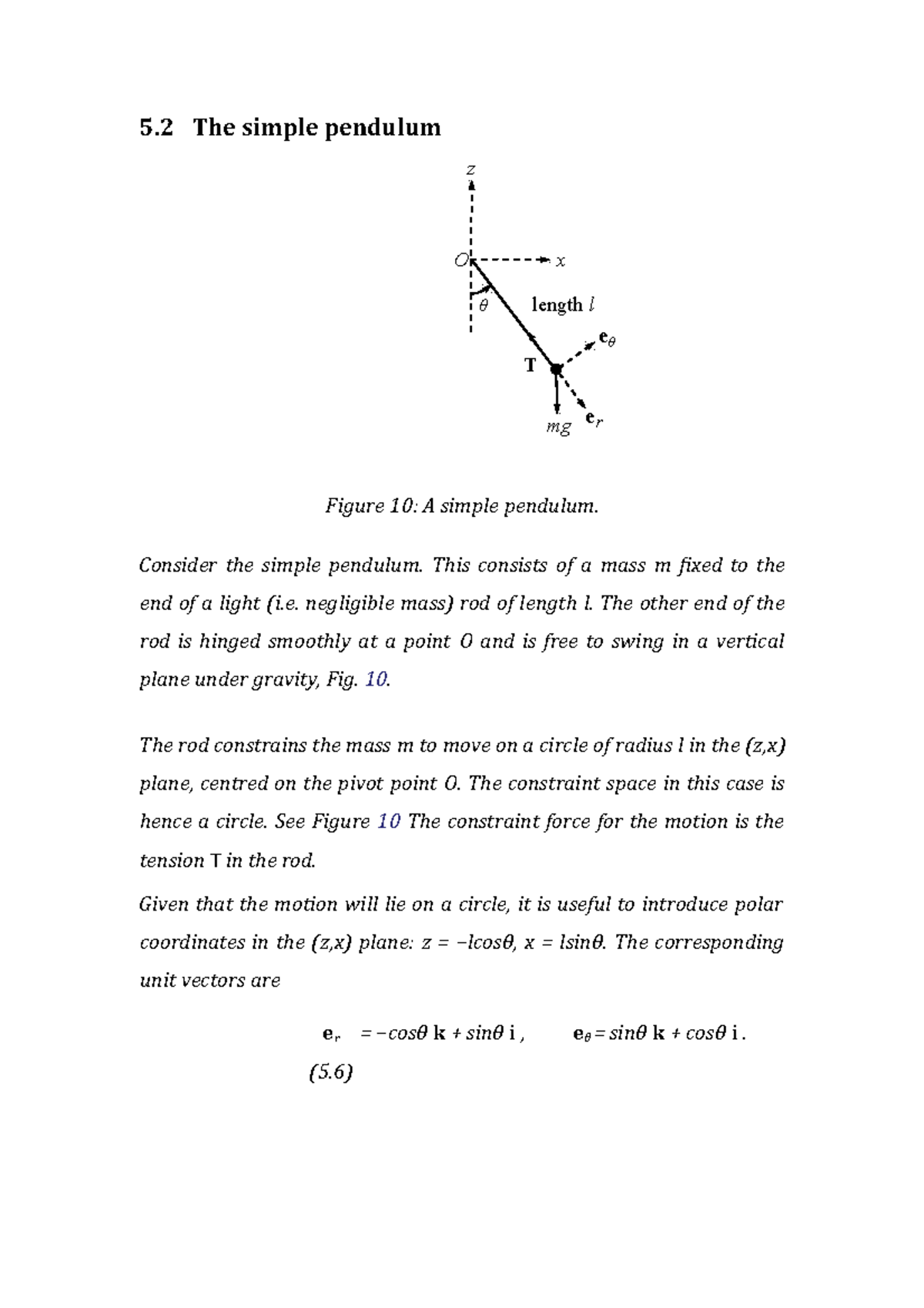 Dynamics-5-2 - The simple pendulum - 5 The simple pendulum Figure 10: A ...