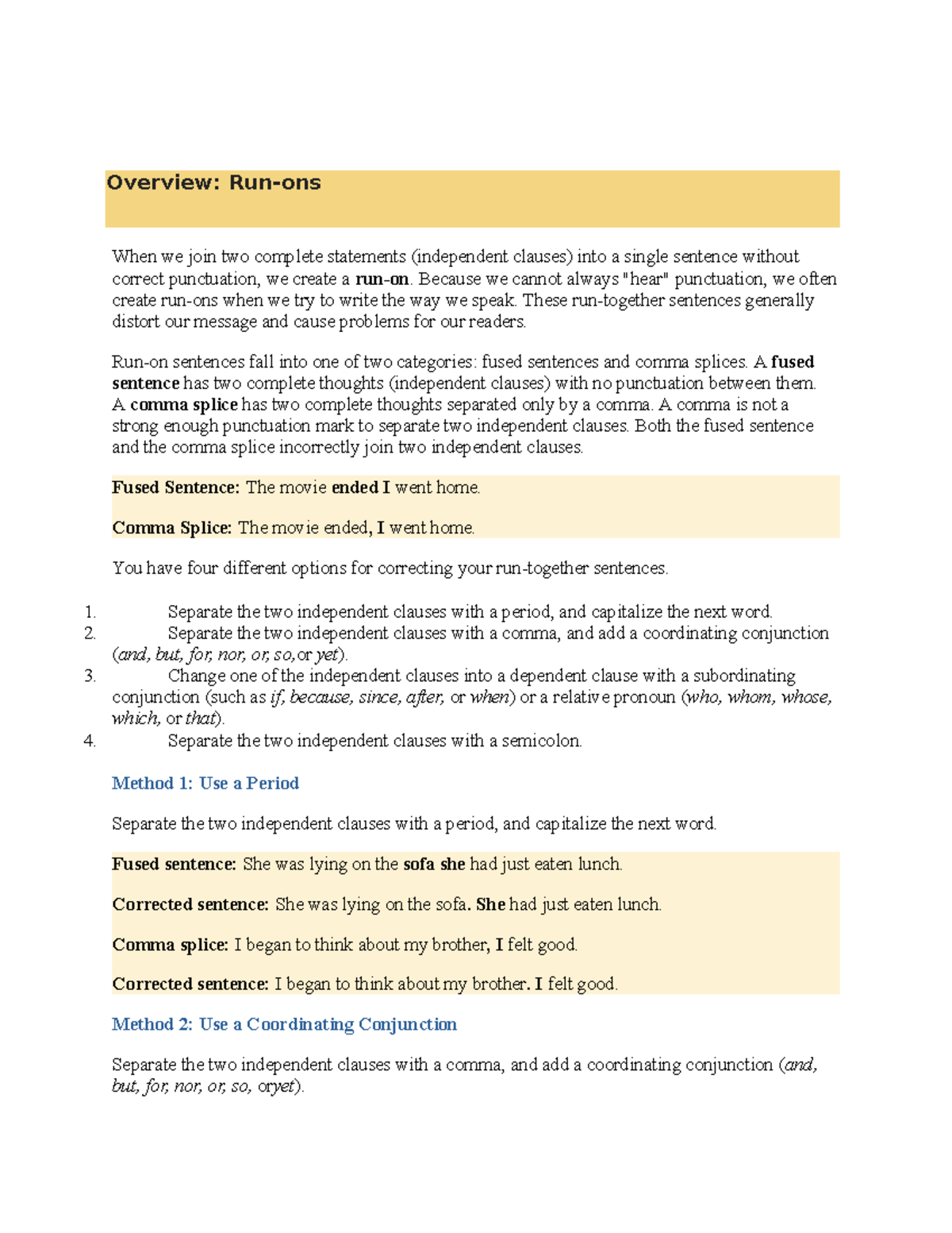 Overview Run-Ons - Compulsory module in FASS, NUS - Overview: Run-ons ...