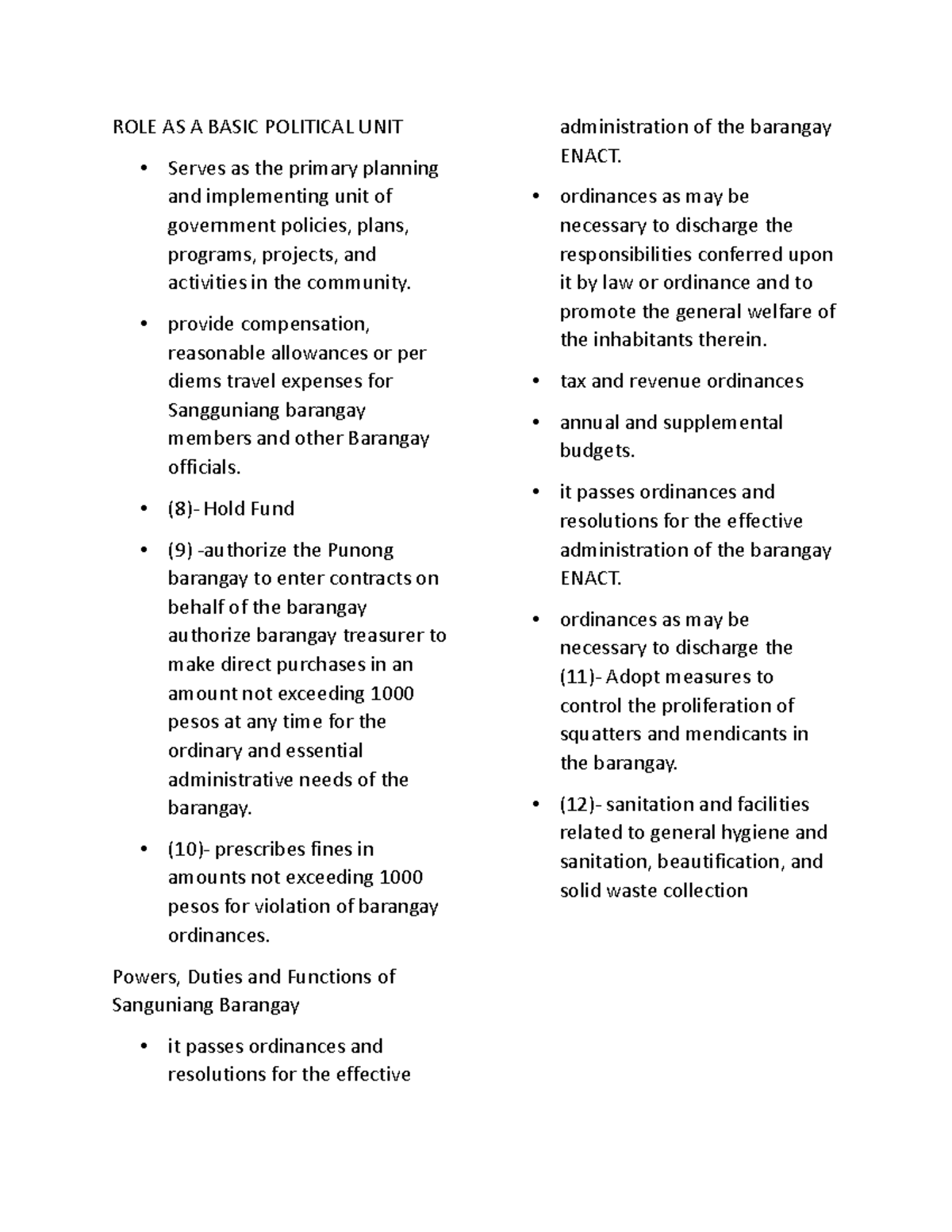 ROLE AS A Basic Political UNIT - ROLE AS A BASIC POLITICAL UNIT Serves ...