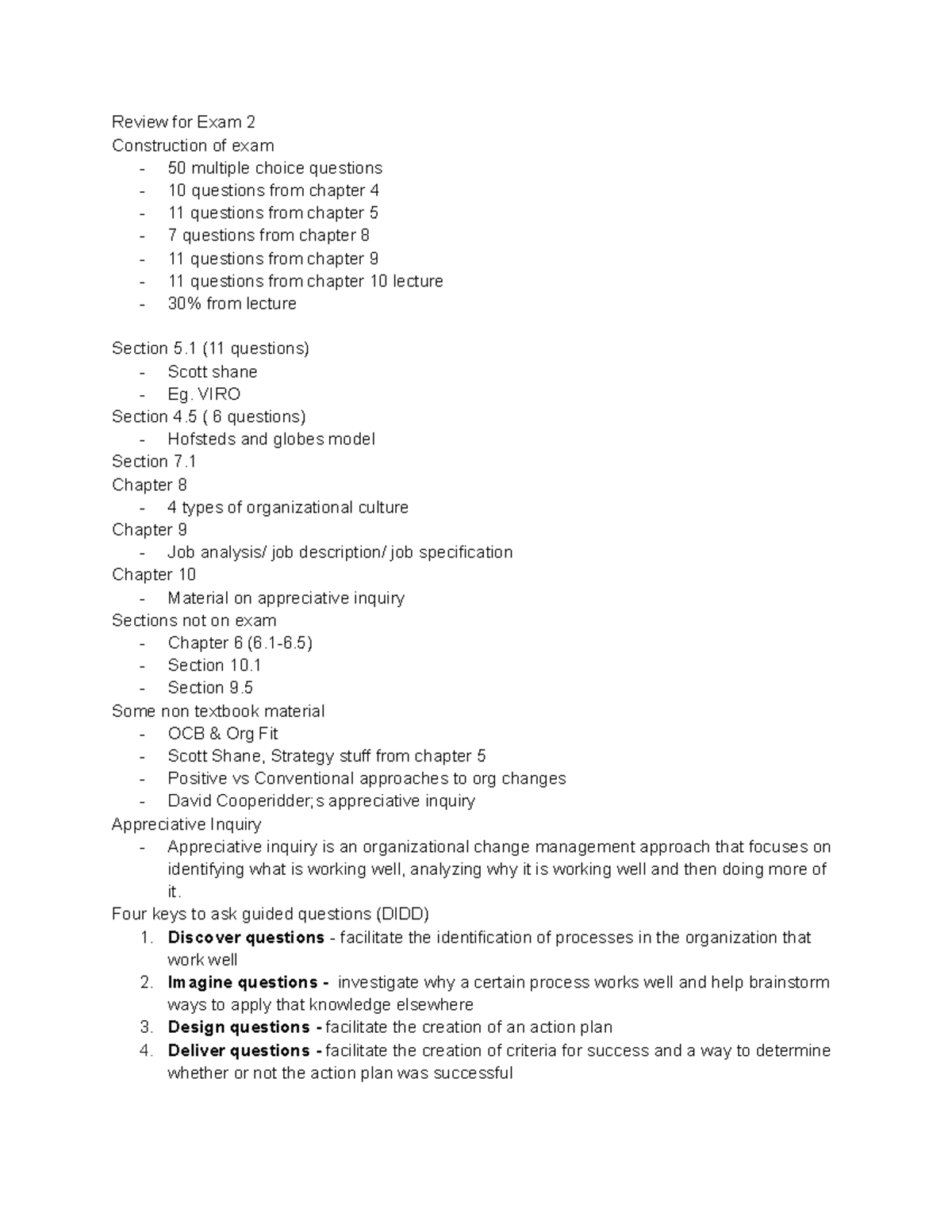 Exam 2 - Google Docs - notes - Review for Exam 2 Construction of exam ...
