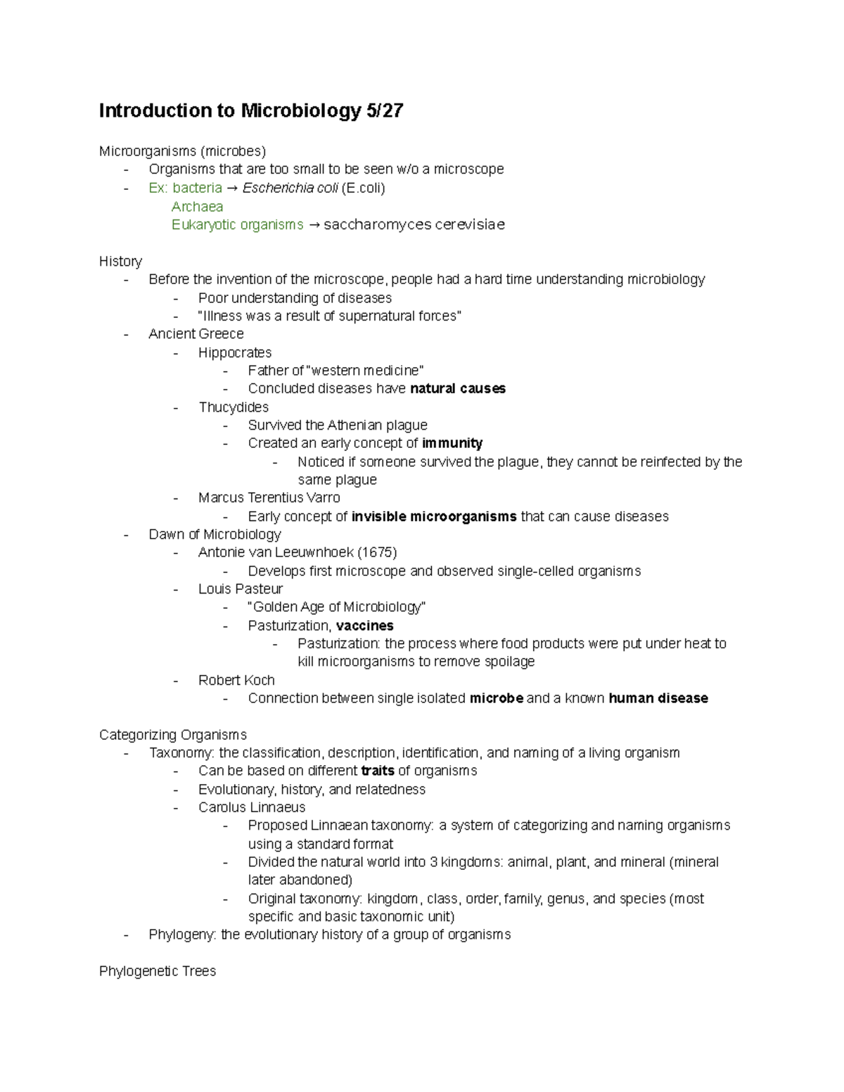 Microbiology EXAM 1 Notes - Introduction to Microbiology 5 ...