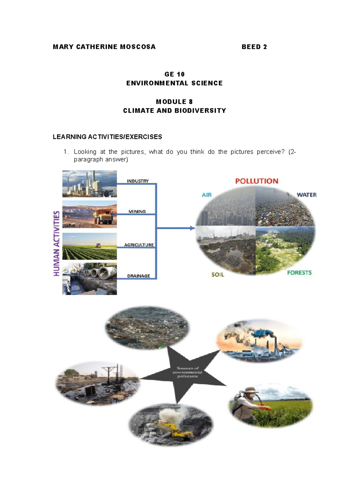 GE 10 Module 8 - My coursework - MARY CATHERINE MOSCOSA BEED 2 GE 10 ...