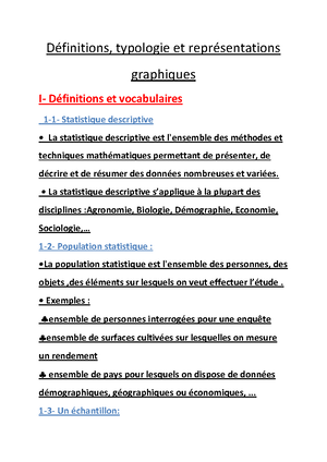 Formules de statistiques descriptives - Mesures de tendance centrale a ...