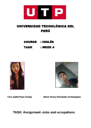 Task 18 video final ingles - SEMAN 18- TASK: TRABAJO FINAL – "POSTULANDO A DISNEY – PARTE - Studocu