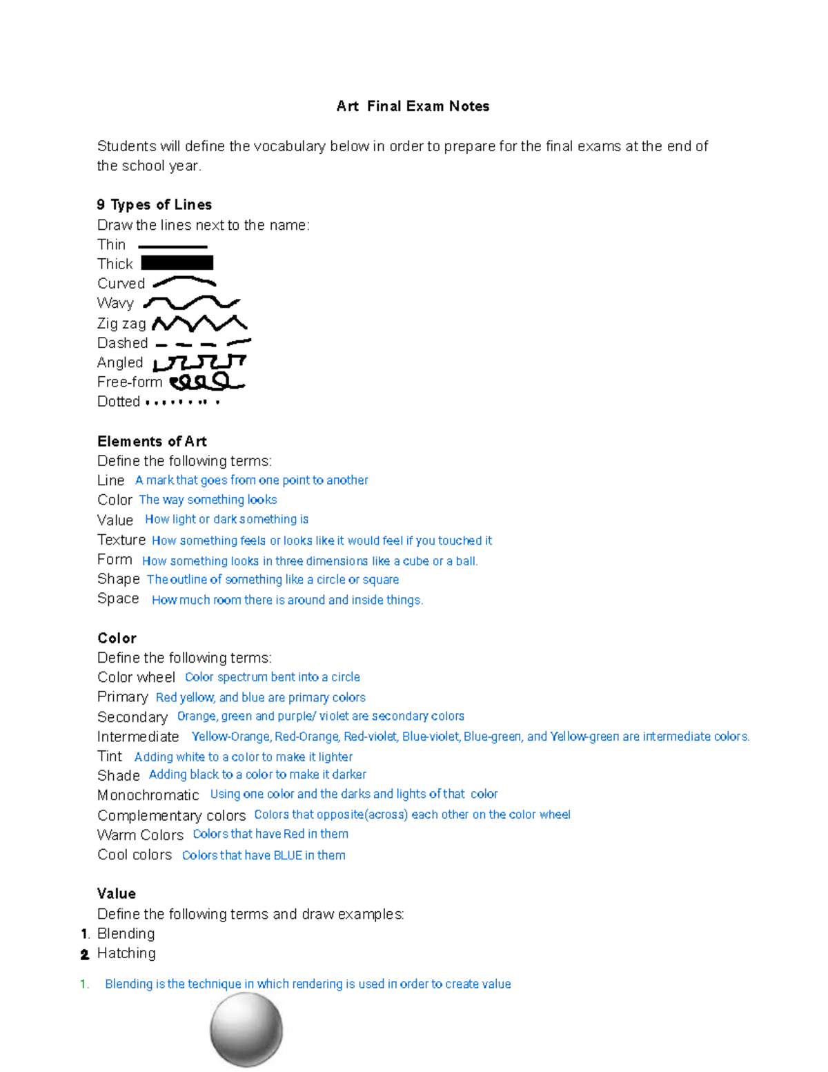 Kami Export - Art Final Exam Notes - Art Final Exam Notes Students will ...