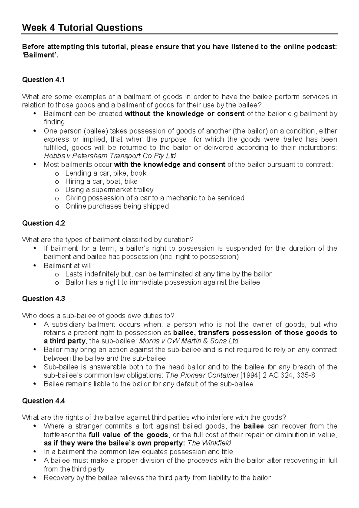 Week 4 Tutorial Questions Week 4 Tutorial Questions Before Attempting This Tutorial Please 0480