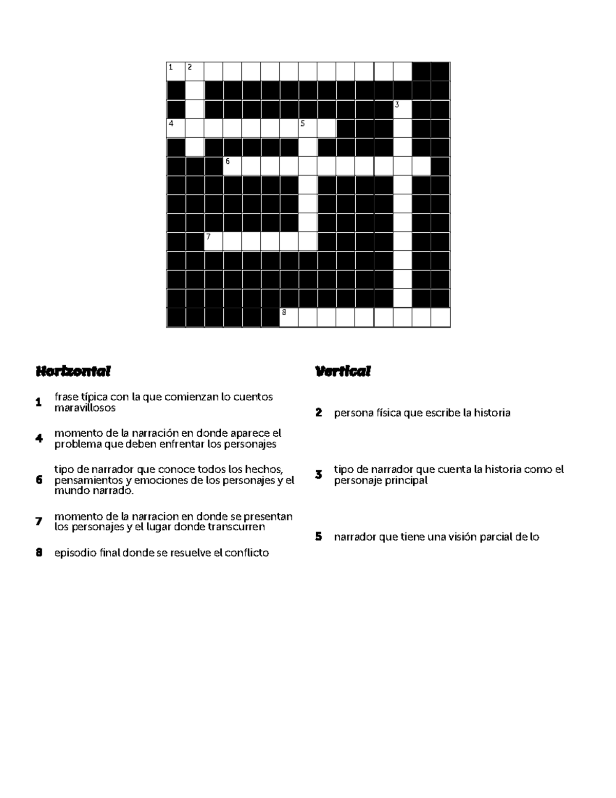 Jugar Crucigrama - Puzzel - Horizontal 1 frase típica con la que ...