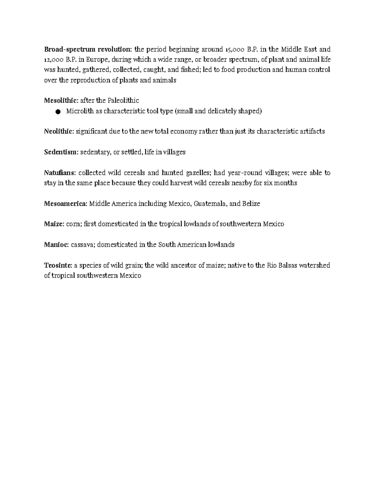 Textbook Notes Chapter 8 - Broad-spectrum revolution: the period ...