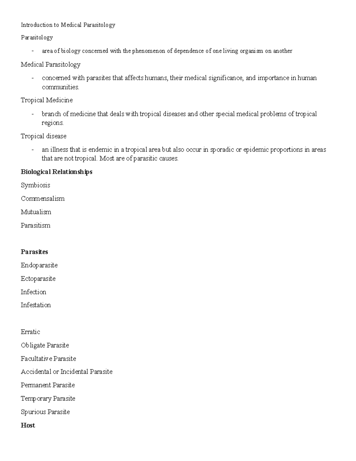 Introduction to Medical Parasitology - Clinical Parasitology - Studocu