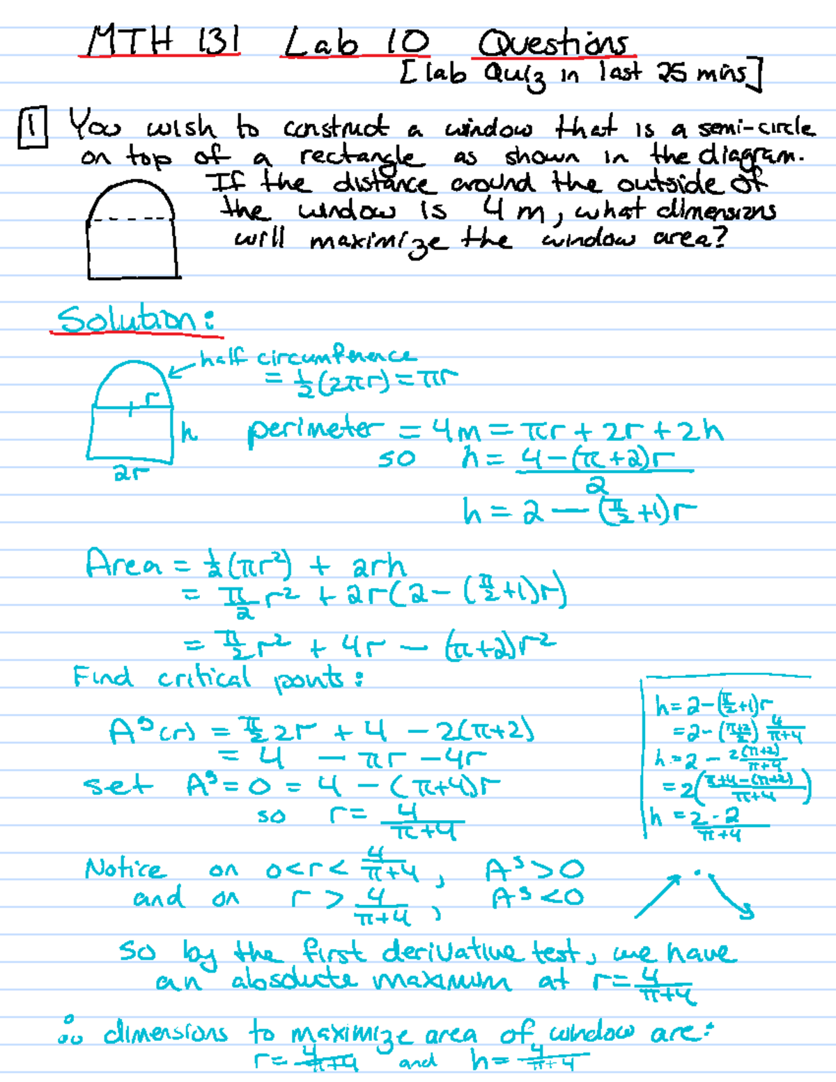MTH131 Lab 10 - Lab document to be taken up during tutorials - CMTH 131 ...
