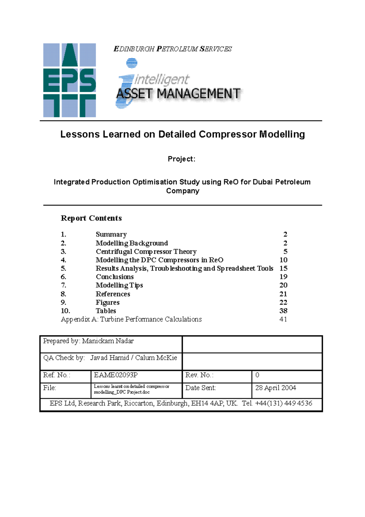 EPS (Lessons learned on detailed compressor modelling DPC Project) 2016 ...