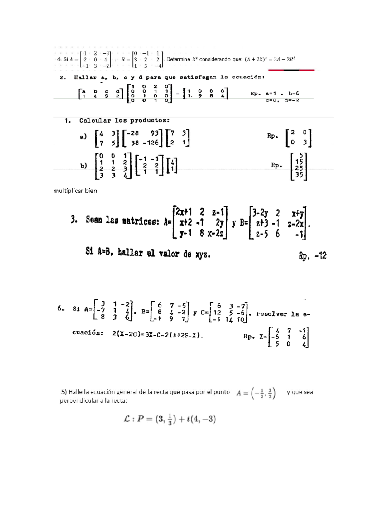 Ejercicios mate - Introducción a la matemática para ingeniería - multiplicar bien Do while es la ...
