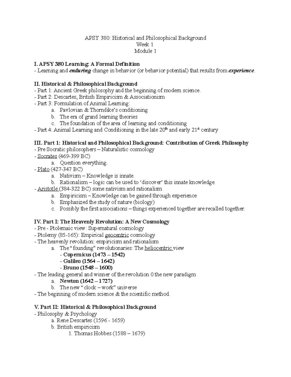 Week 1 Module 1 Notes - APSY 380: Historical and Philosophical ...