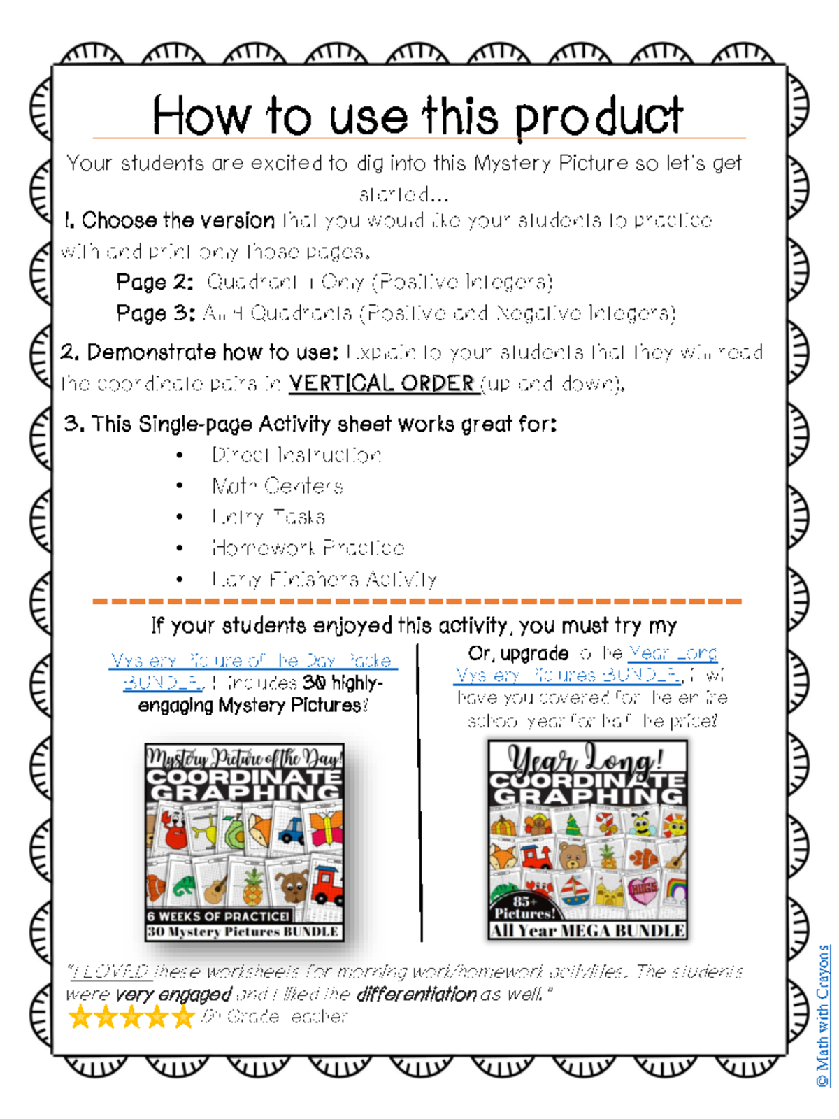 Coordinate Graphing Mystery Picture Free Quadrant 1and Four ...