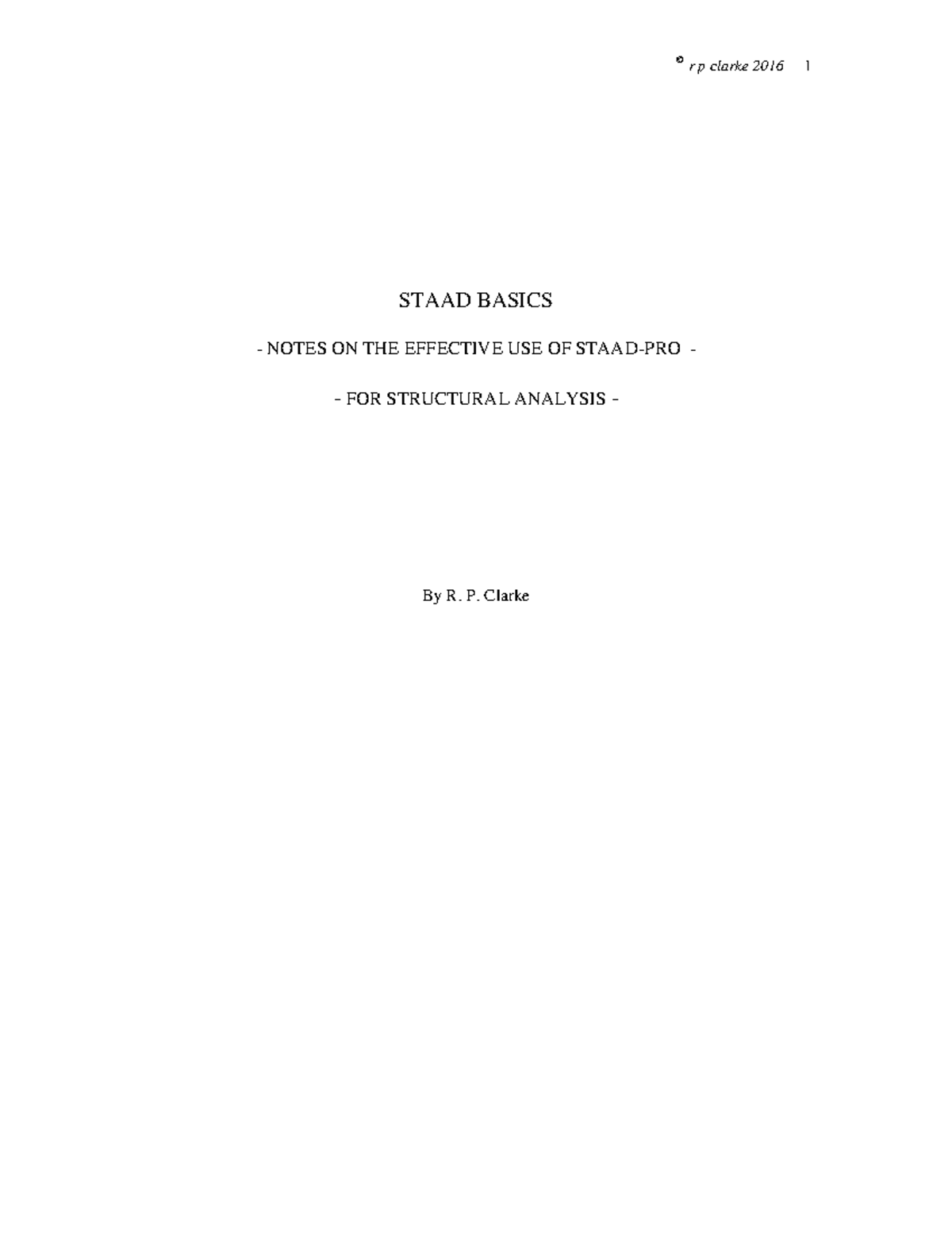 Staad Basics Notes ON THE Effective USE - STAAD BASICS - NOTES ON THE ...