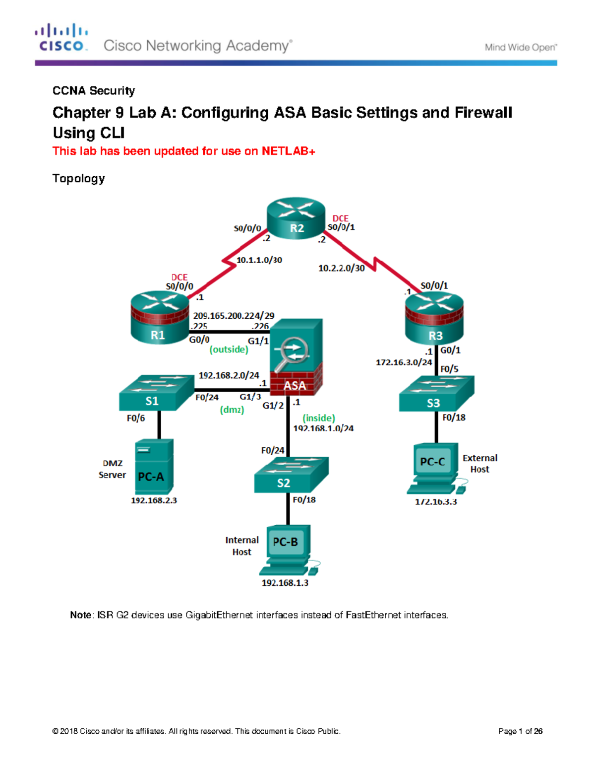 Asa5506 9 3 1 2 Lab Configure Asa Basic Settings And Firewall Using Cli Ccna Security