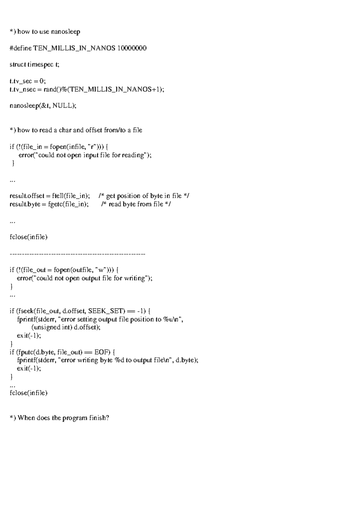 A2-hints - assignment - *) how to use nanosleep #define TEN_MILLIS_IN_NANOS 10000000 struct ...