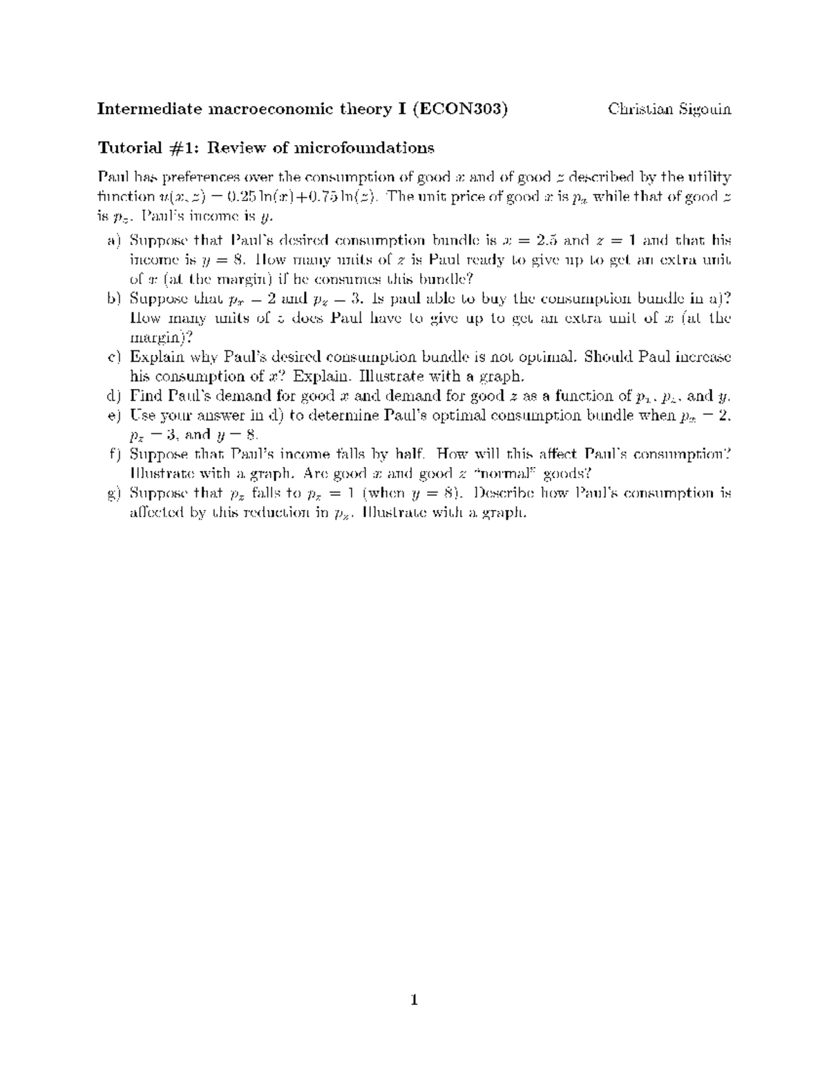 ECON303 Tut QS - ECON 303 - Studocu