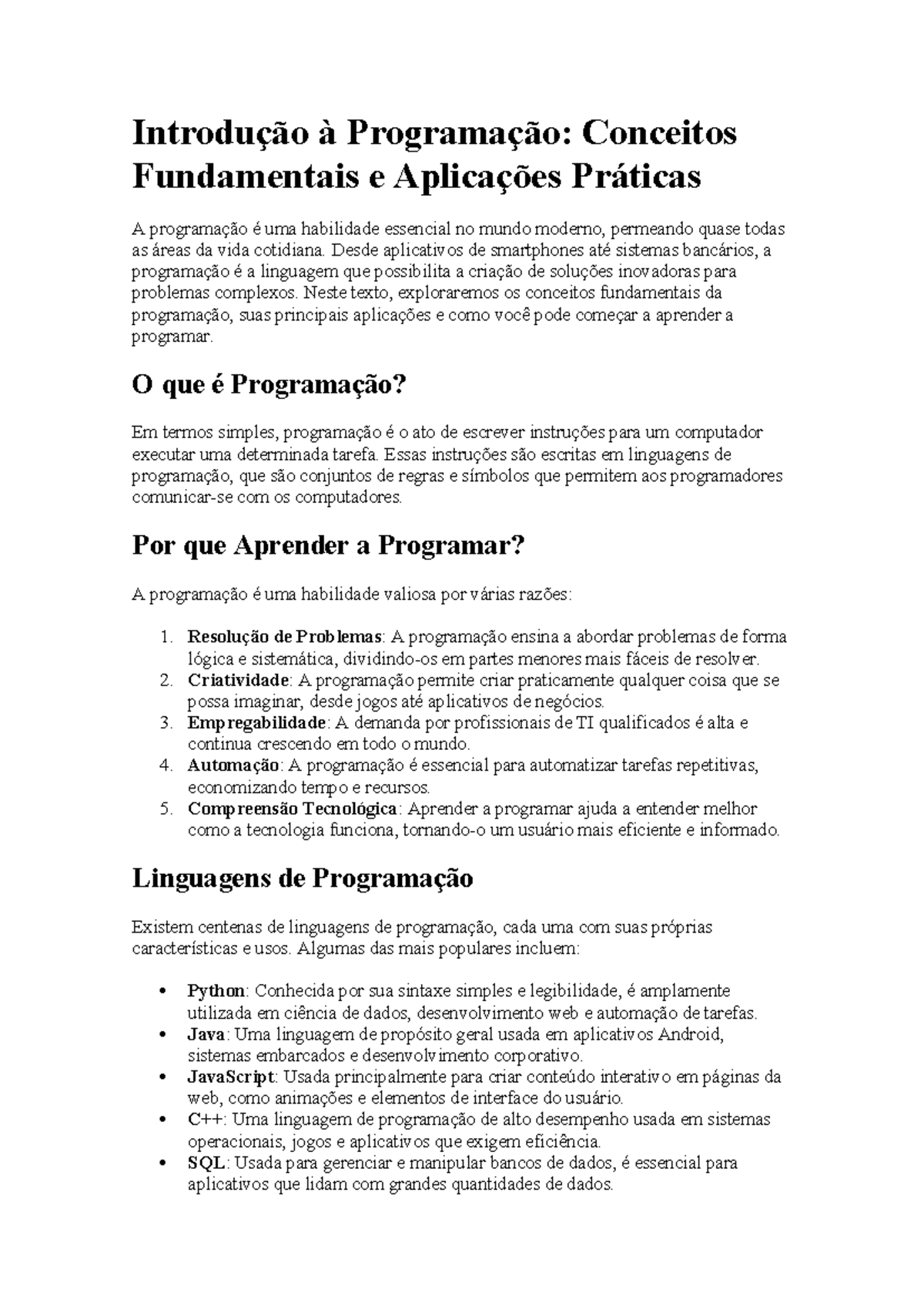 Introdução à Programação - Introdução à Programação: Conceitos ...