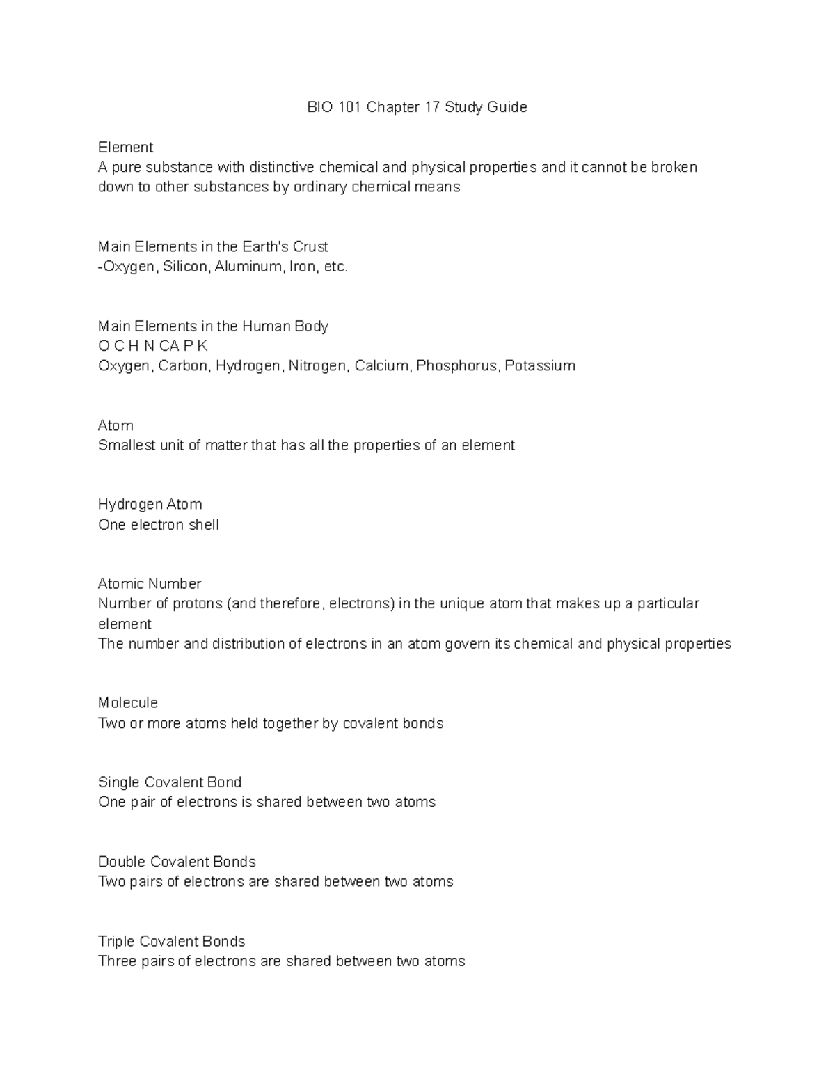 BIO 101 Chapter 17 - Biology practice quiz number 17 - BIO 101 Chapter ...