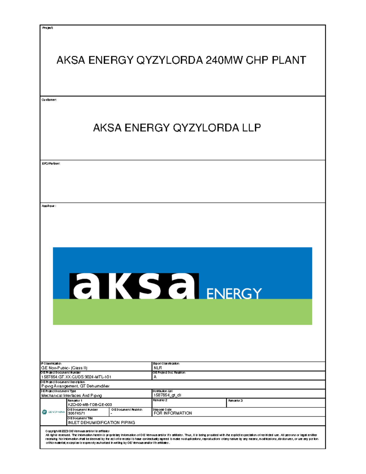 306T4571 - Mechanical - GE Project Document TypeGE Project Document ...