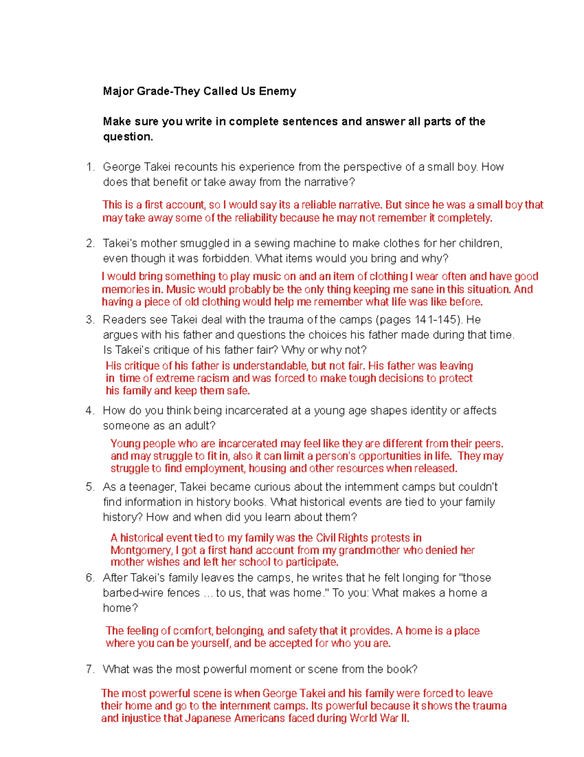 Major Grade-They Called Us Enemy - George Takei recounts his experience ...