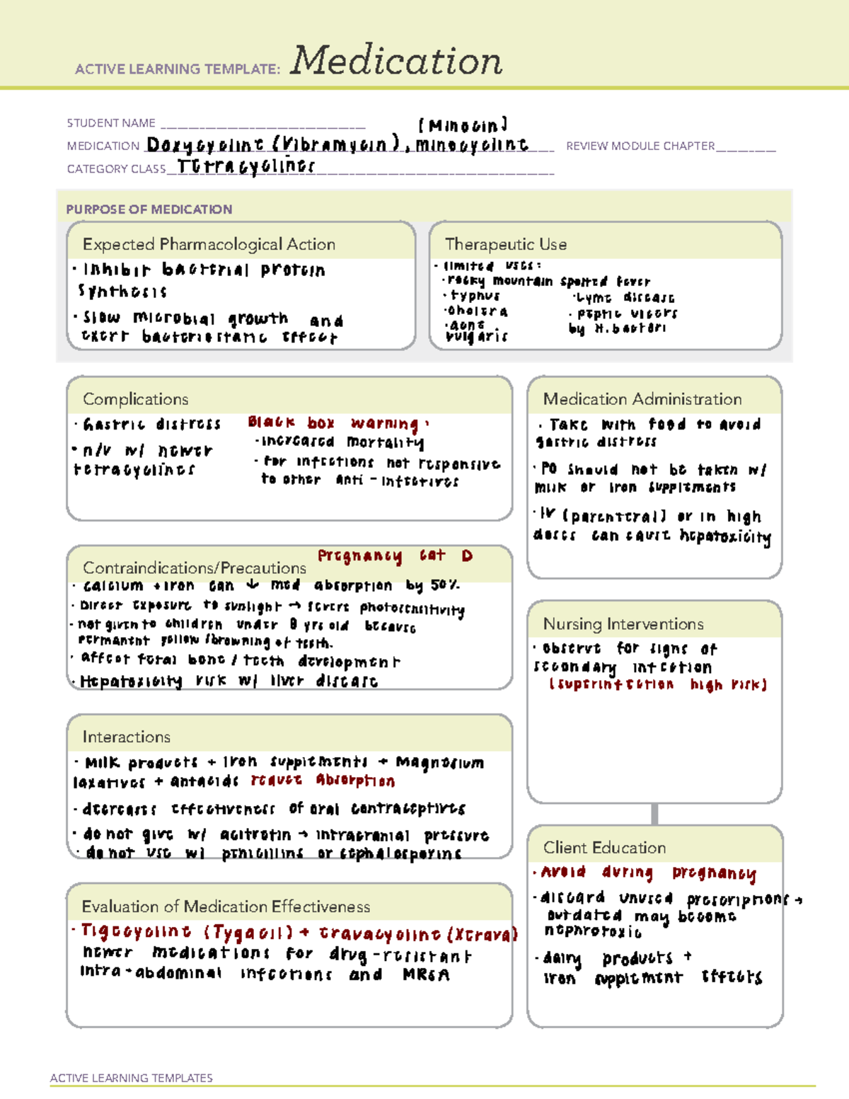 Antibiotics classifications 3 - ACTIVE LEARNING TEMPLATES Medication ...
