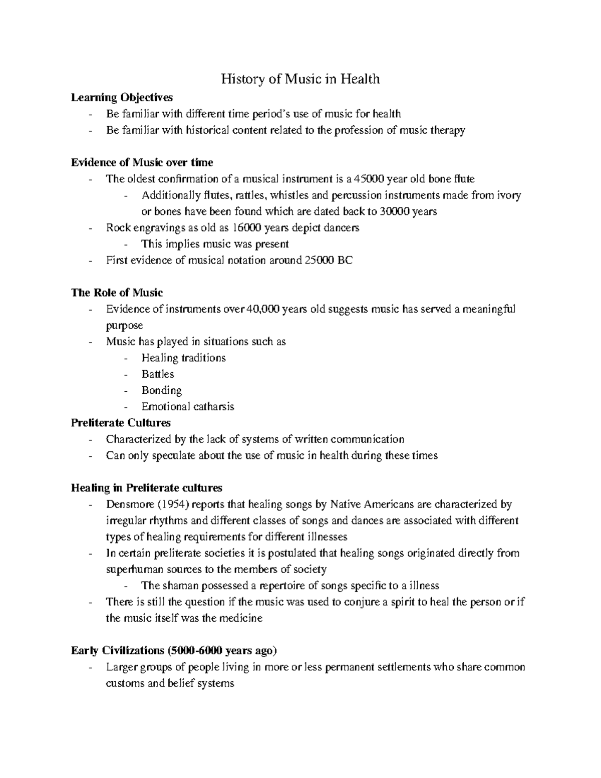History of Music in Health - History of Music in Health Learning ...