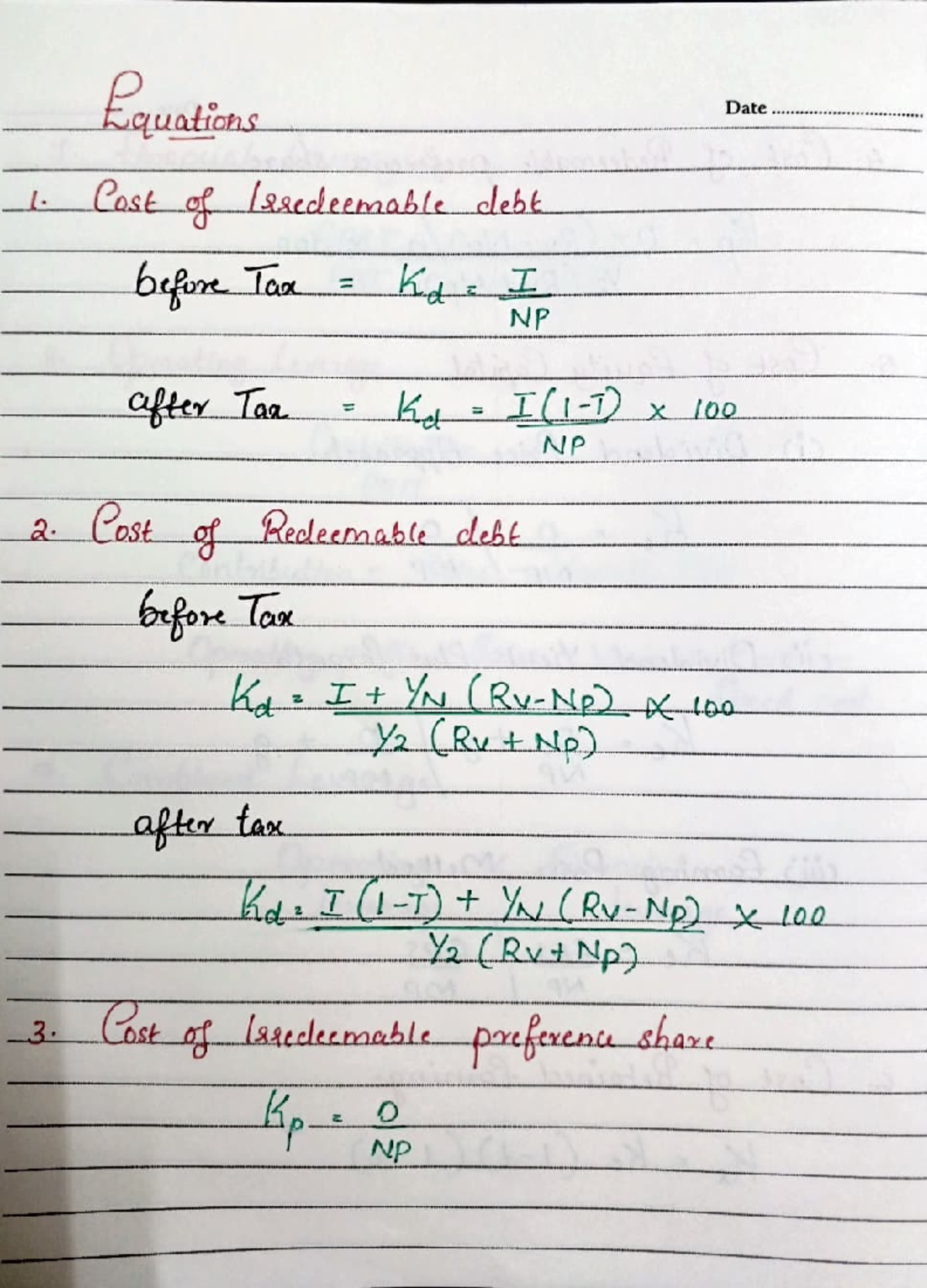 4 Sem Equations - Financial Management - Studocu