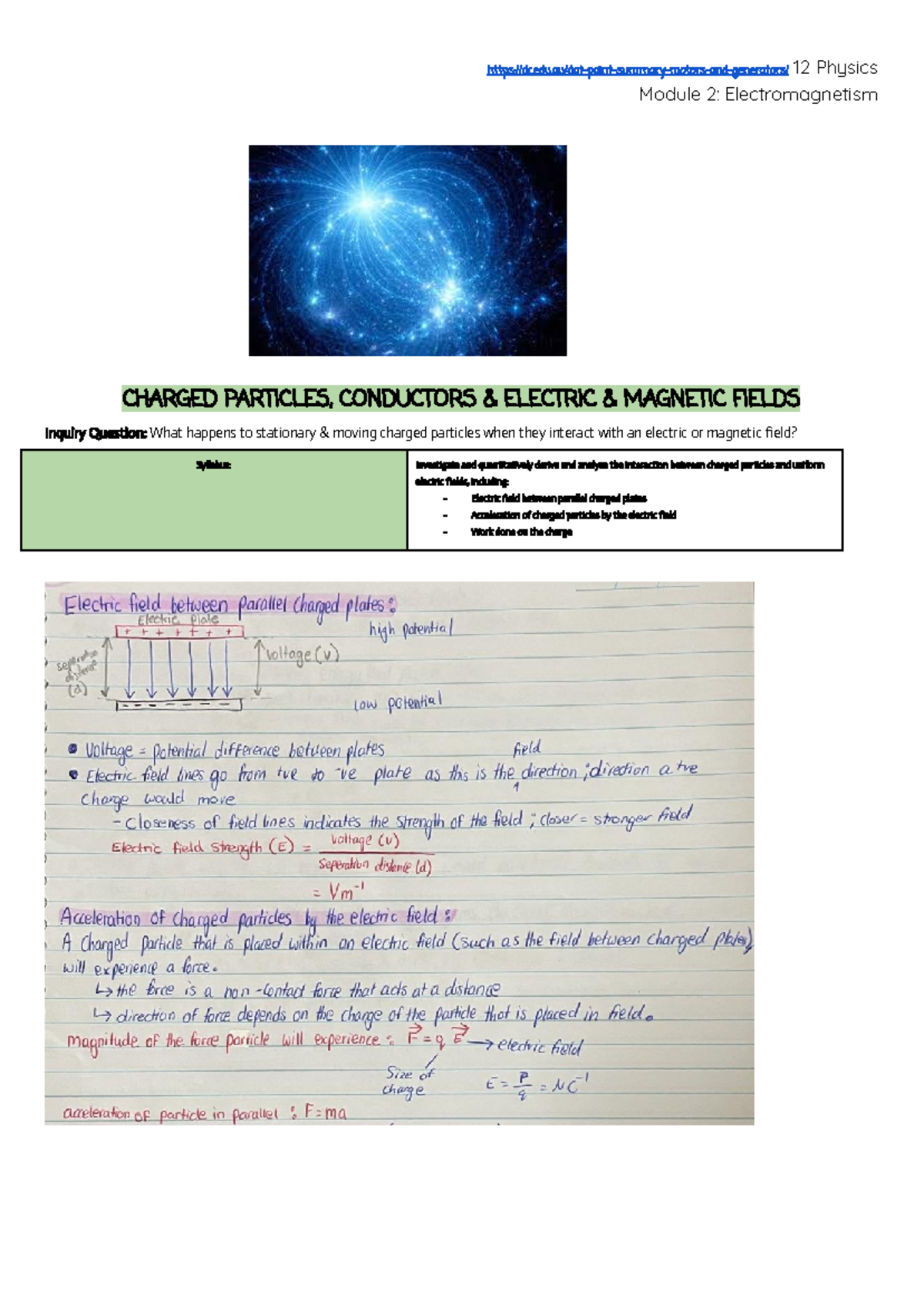 Electromagnetism - physics - Module 2: Electromagnetism CHARGED ...