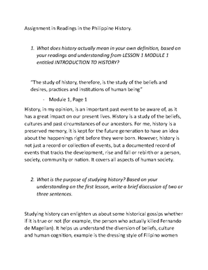 History Reviewer - MODULE 1 WHAT IS HISTORY? Will give meaning to the ...