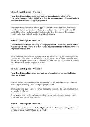 Brianna Bowden HIS 200 Applied History short response 6 - Module 6 ...