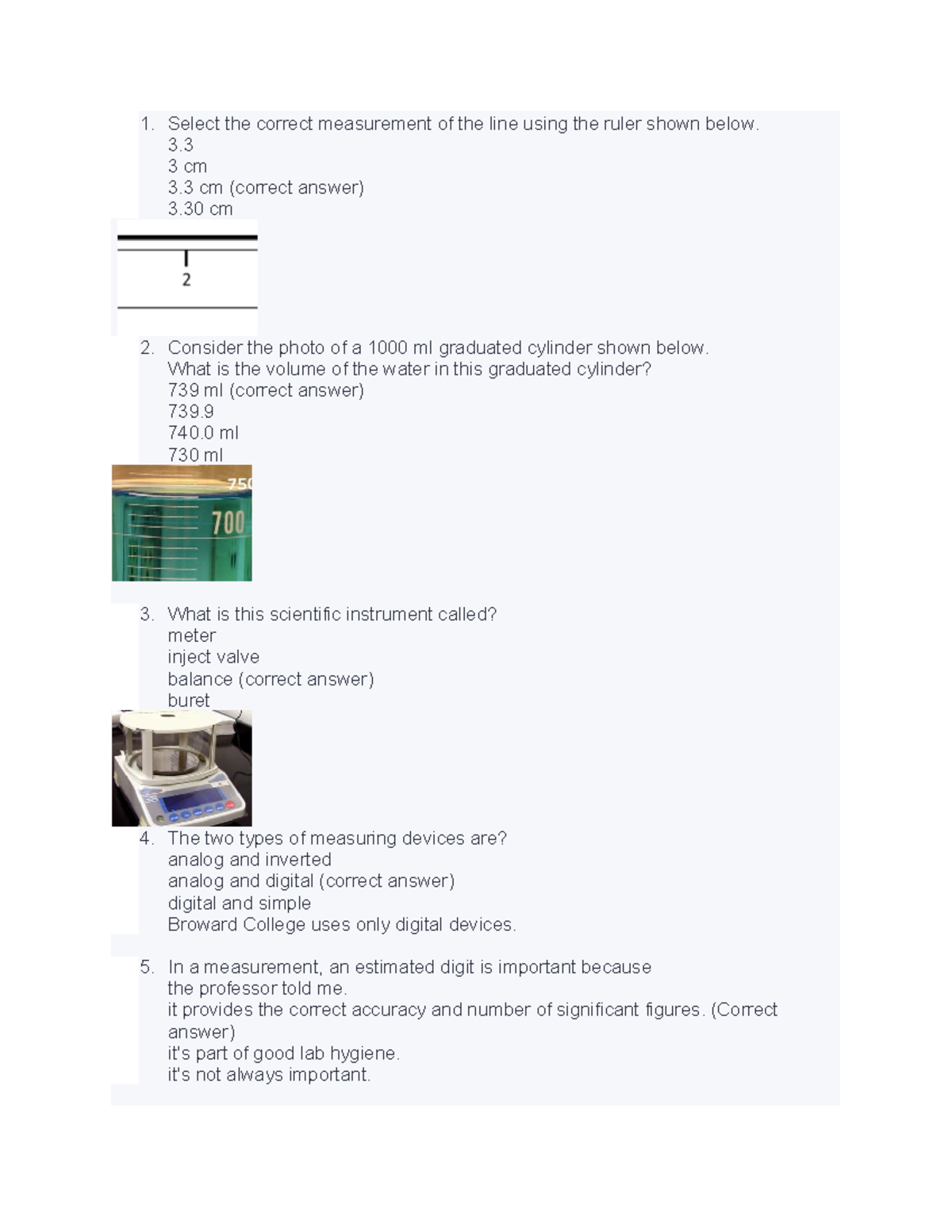 Chm1032L scientific measurement quiz 1 - 1. Select the correct ...