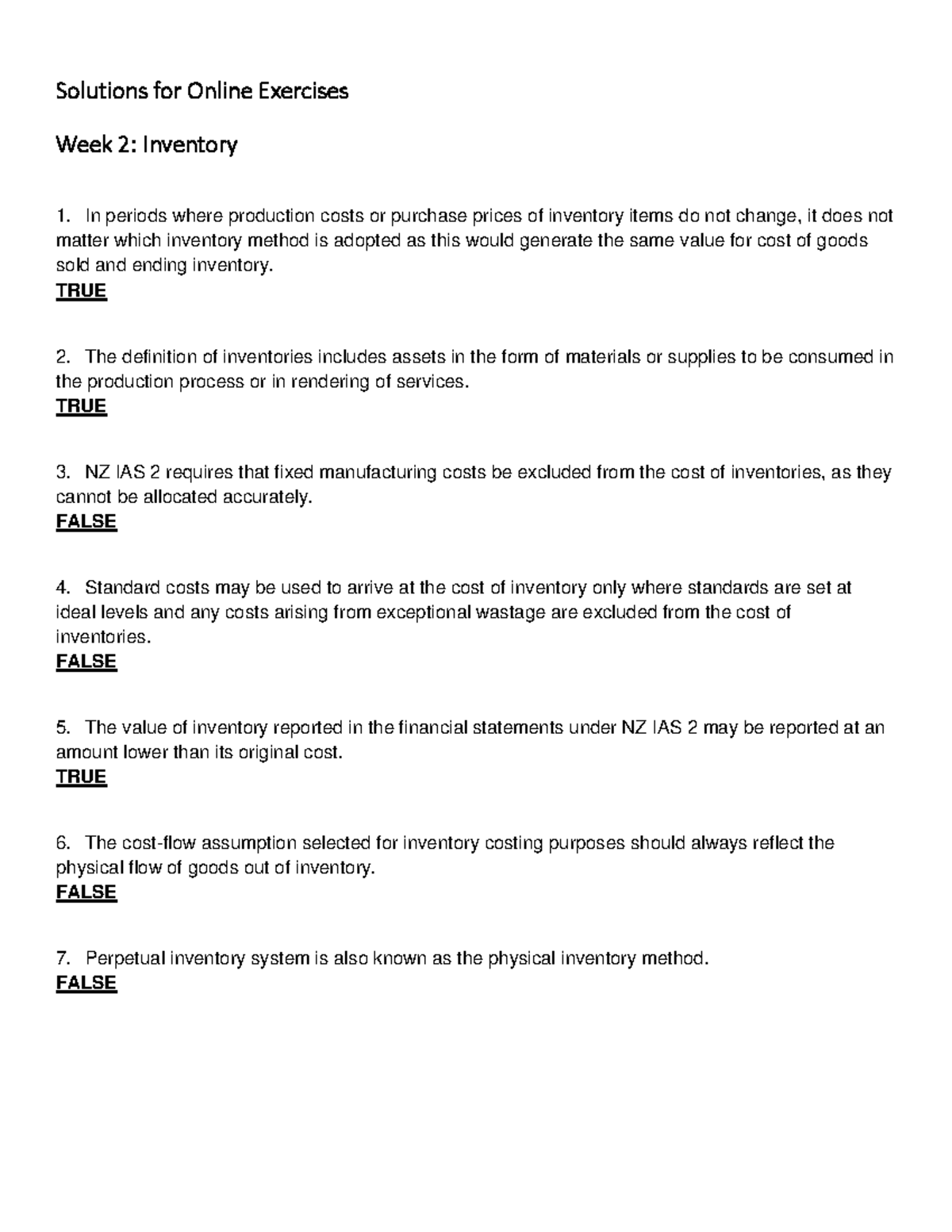 Week 2 Solutions for Week 2 online exercises inventory - Solutions for Online Exercises Week 2 ...