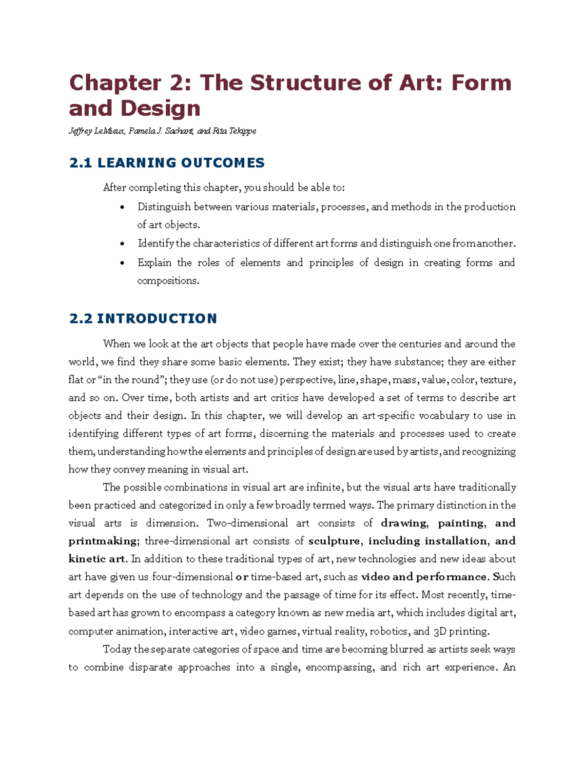 2 - NONE - Chapter 2: The Structure of Art: Form and Design Jeffrey ...