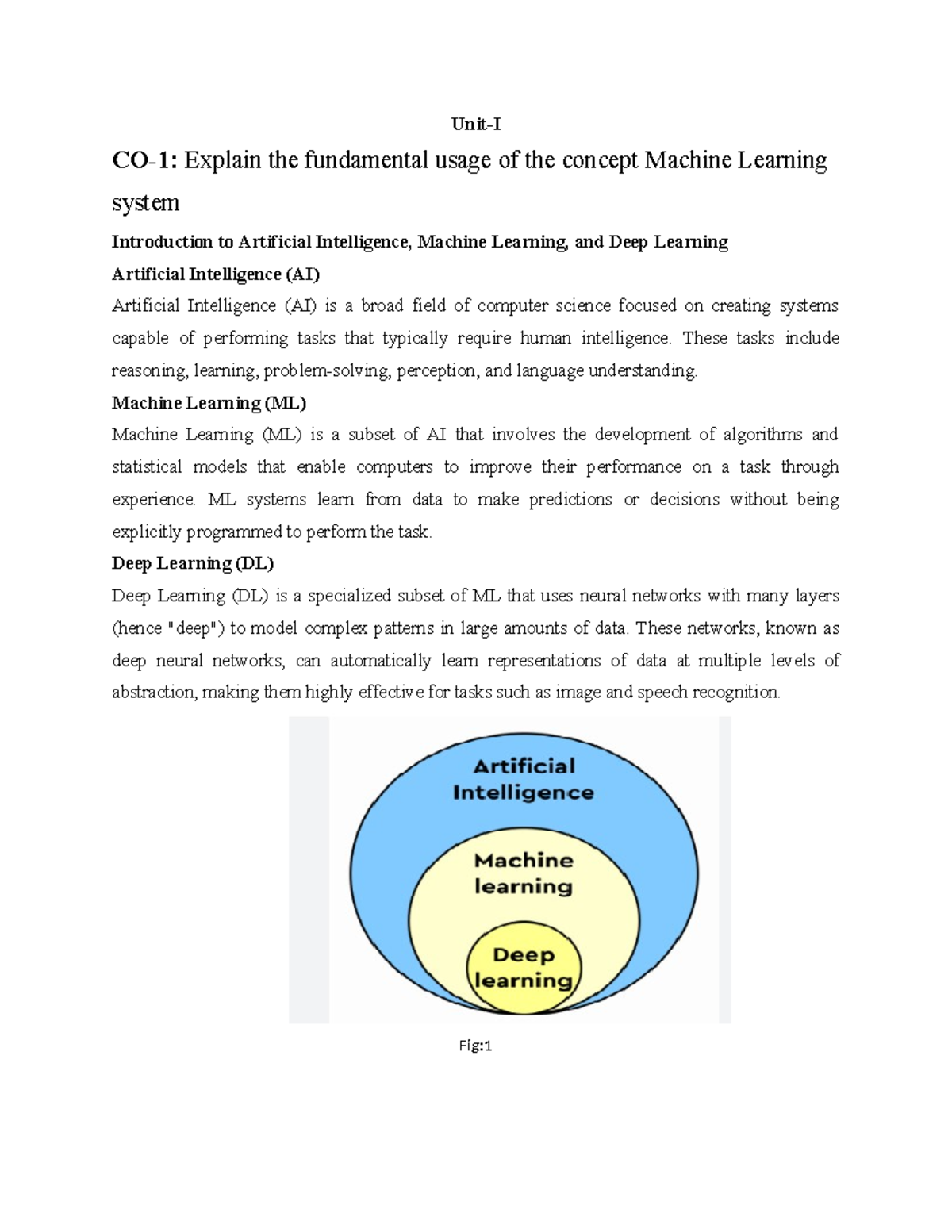 MACHINE LEARNING AND DEEP LEARNING AND ARTIFICIAL INTELLEGENCE ...