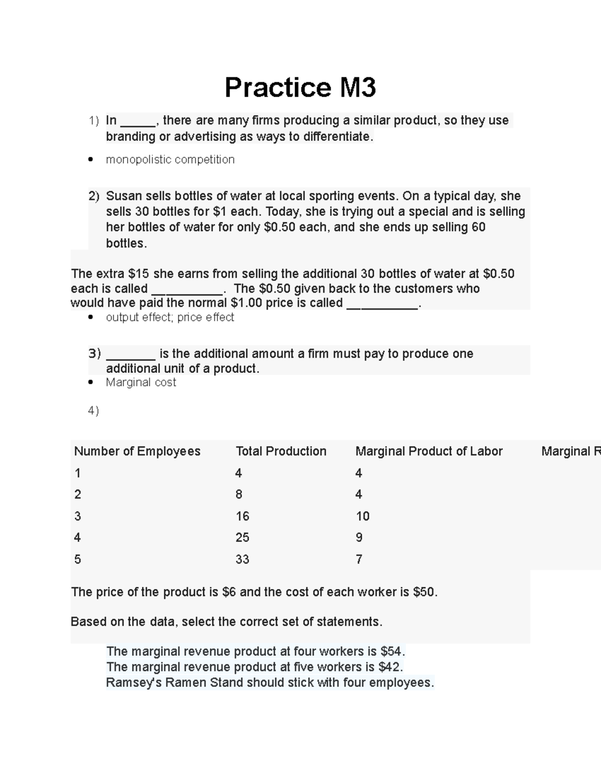 Practice M3 - Sophia Pathways - Practice M In _____, there are many ...