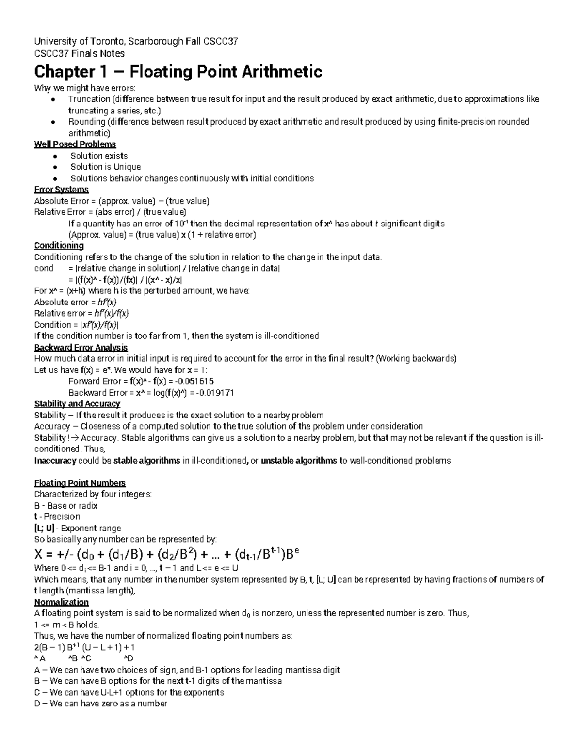 CSCC37 - University of Toronto, Scarborough Fall CSCC CSCC37 Finals ...