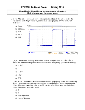 Spring 2010 Solution - Practice Tests - ECE 2031 - Studocu