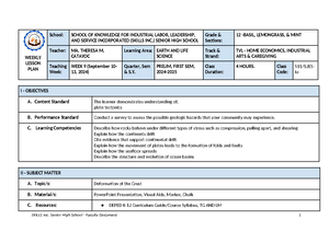 WEEK 7 August 27-30 - lesson plan - WEEKLY LESSON PLAN School: SCHOOL ...