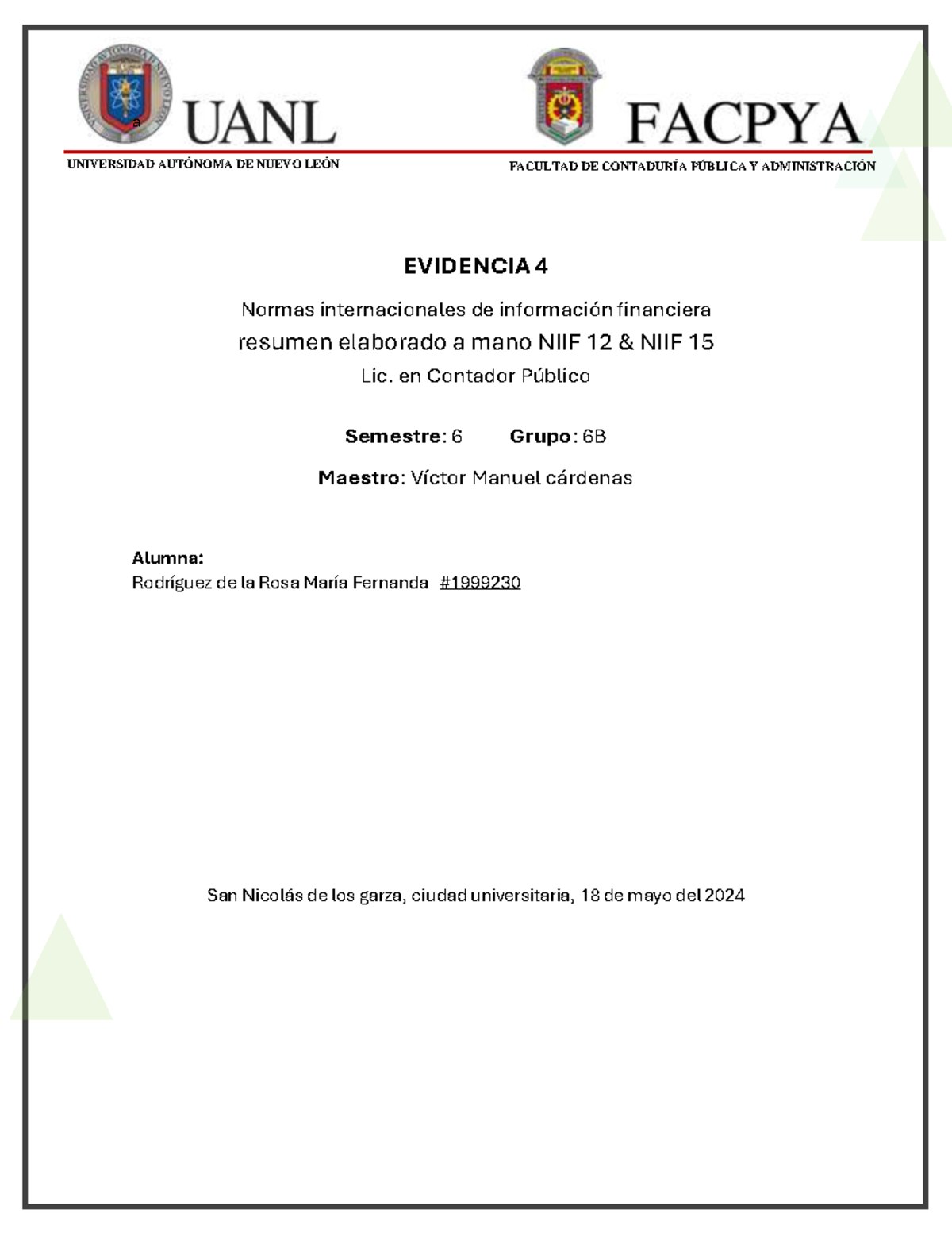 EV 4 MFRR NIIF - resumen a mano de la niif 12 y 15 - Normas ...