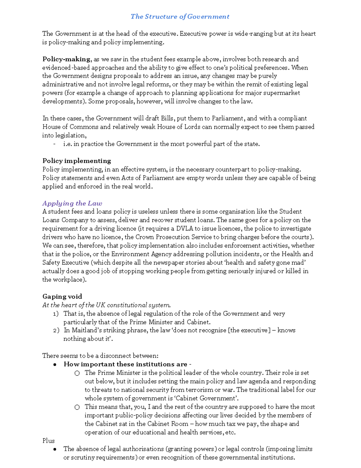 Structure of the government, Policy making implementing, prime minister ...