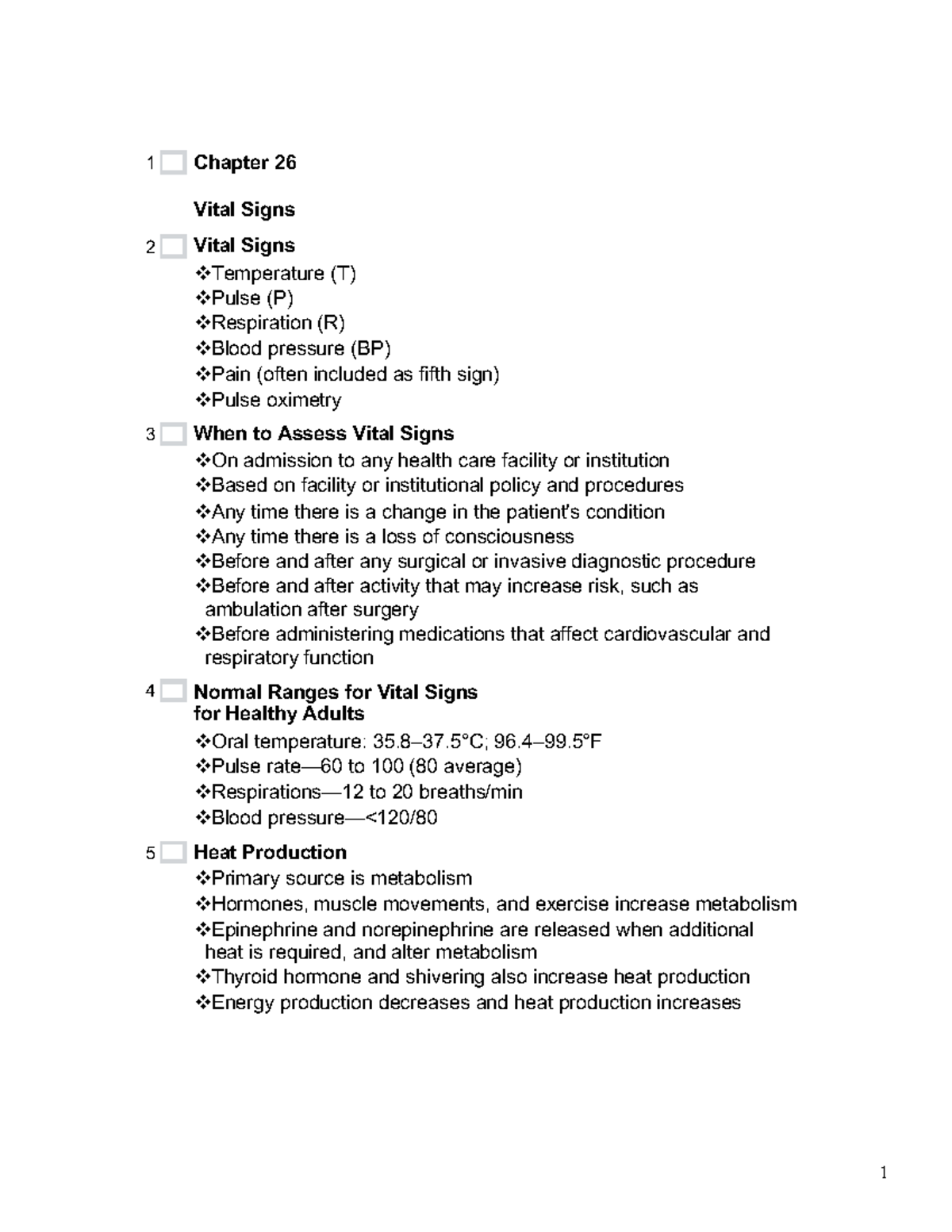 Taylor 10e Chapter 26 - 1 Chapter 26 Vital Signs Vital Signs ...