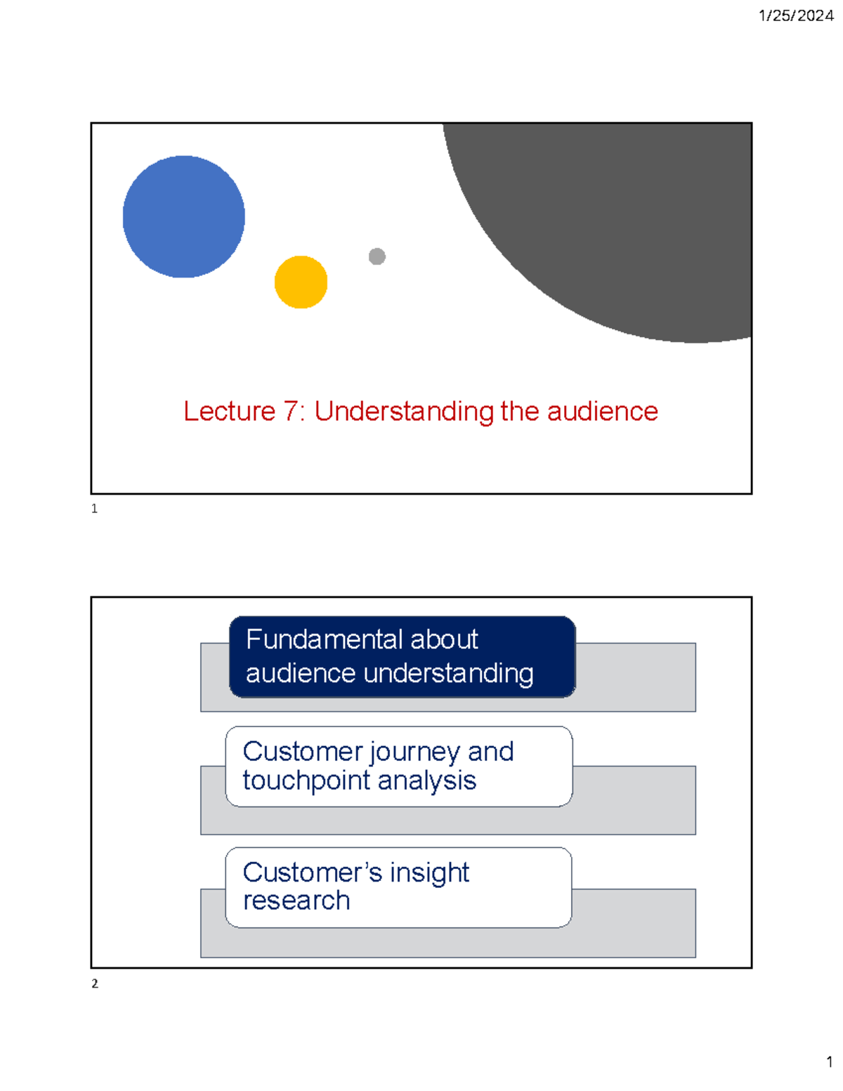 7. Understanding the audience print - Lecture 7: Understanding the ...