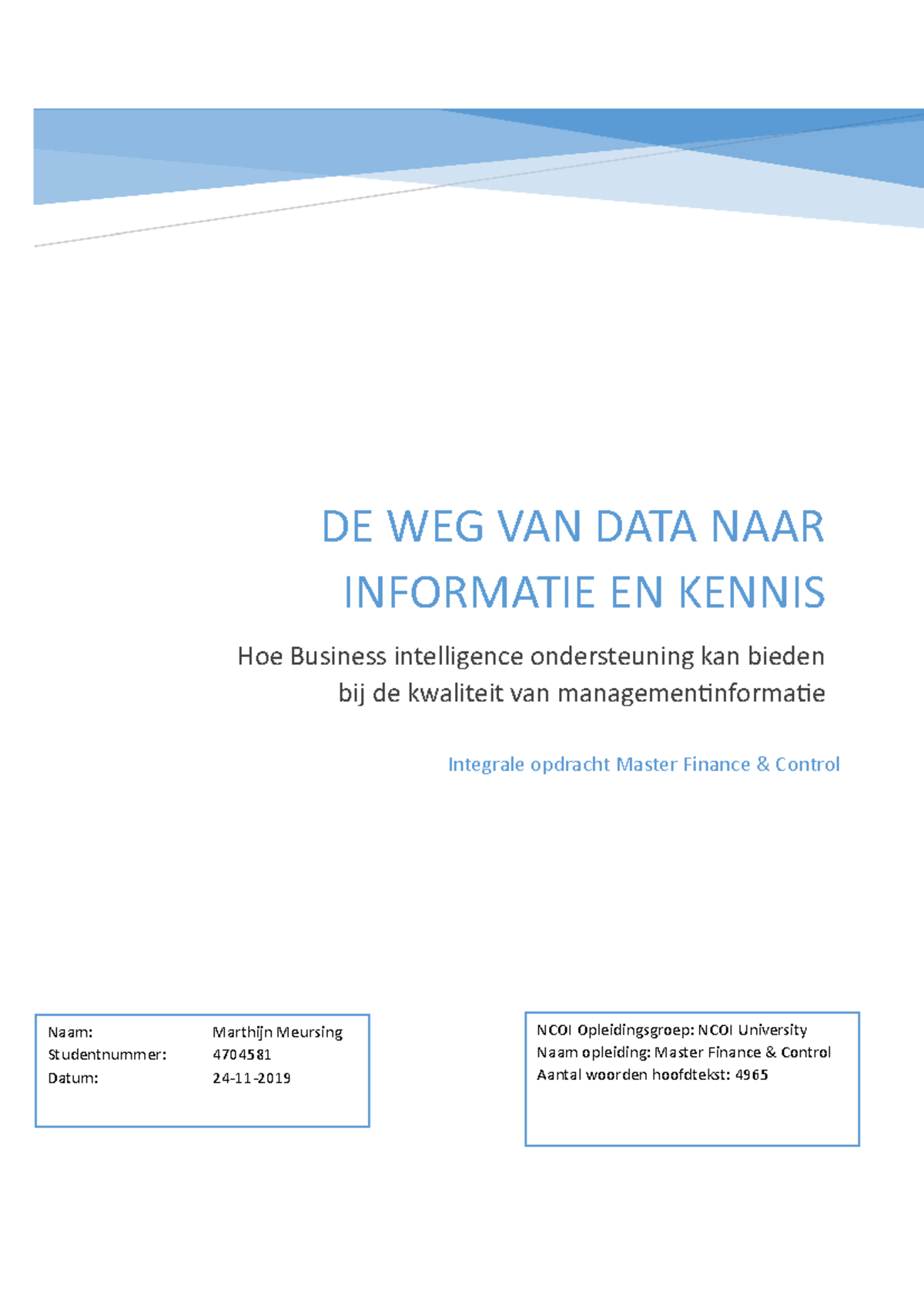 Onderzoeksvoorstel scriptie - Integrale opdracht Master Finance ...