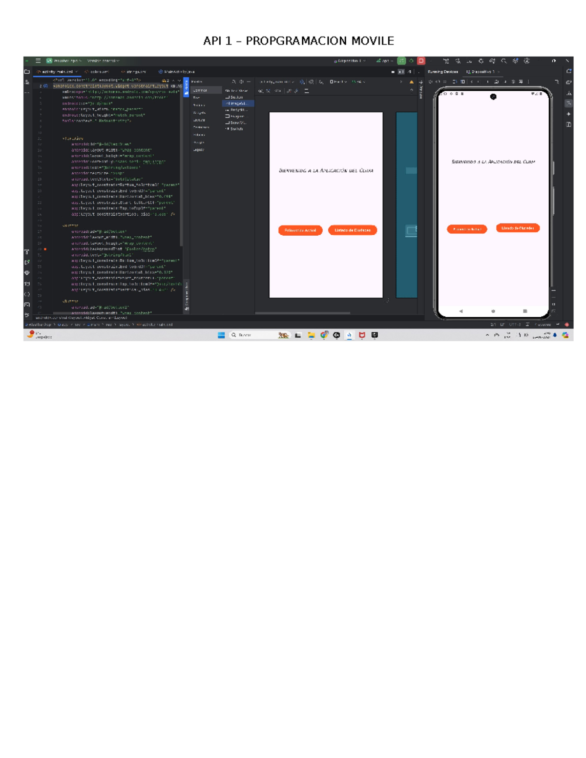 API 1 - API 1 PROPGRAMACION MOVILE Version control V P Dispositivo no app V C o . : CA 15 C E O ...