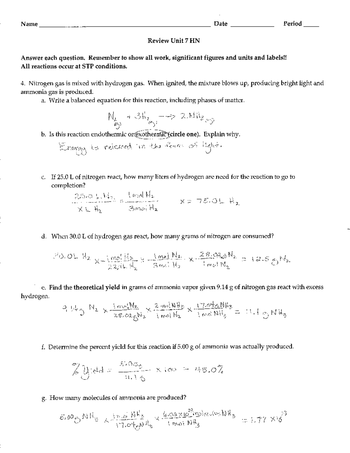 Review Unit 7 HN - Study Guide - CHEM 2411 - Studocu