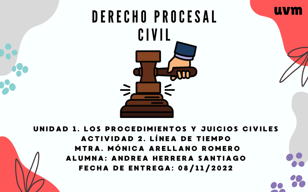 A#2 AHS - Derecho procesal civil, linea del tiempo uvm - D E R E C H O ...