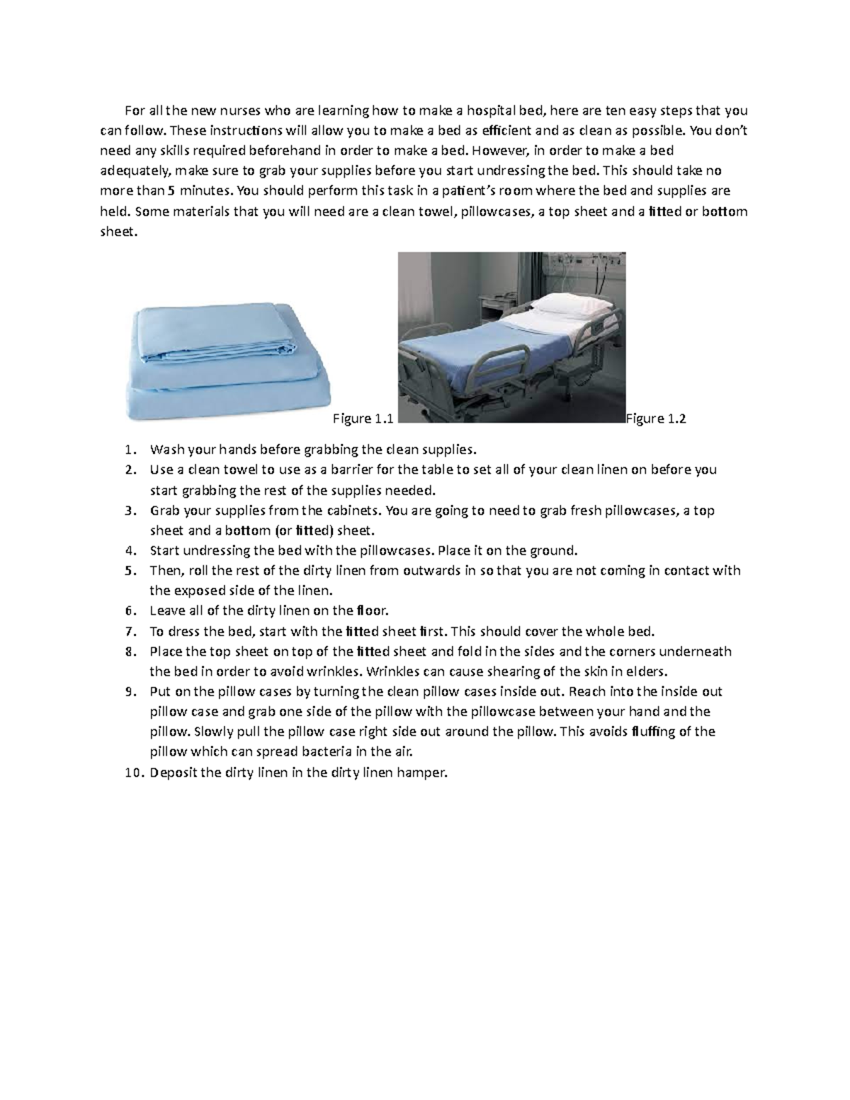 Instructions Assignment Draft - For all the new nurses who are learning ...